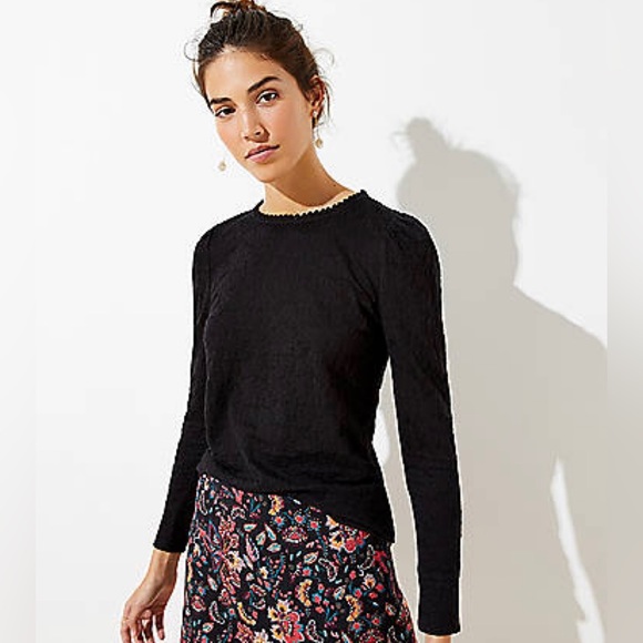 LOFT | Tops | Nwt Loft Lace Textured Keyhole Back Top | Poshmark